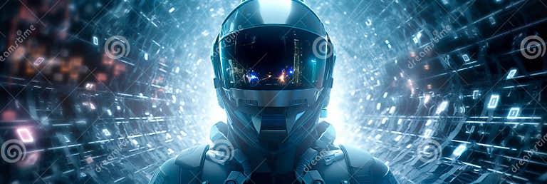 Programmer in a Space-age Suit, Symbolizing the Future of Coding in Space Technology. Stock ...