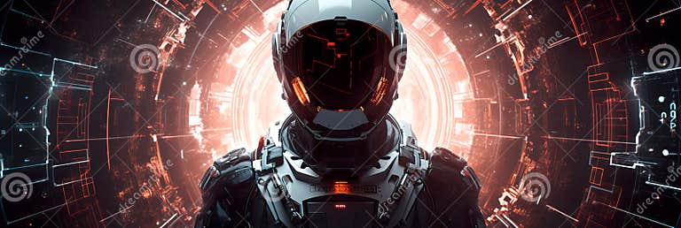 Programmer in a Space-age Suit, Symbolizing the Future of Coding in Space Technology. Stock ...