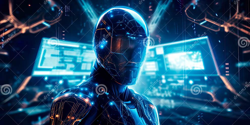 Programmer in a Space-age Suit, Symbolizing the Future of Coding in ...