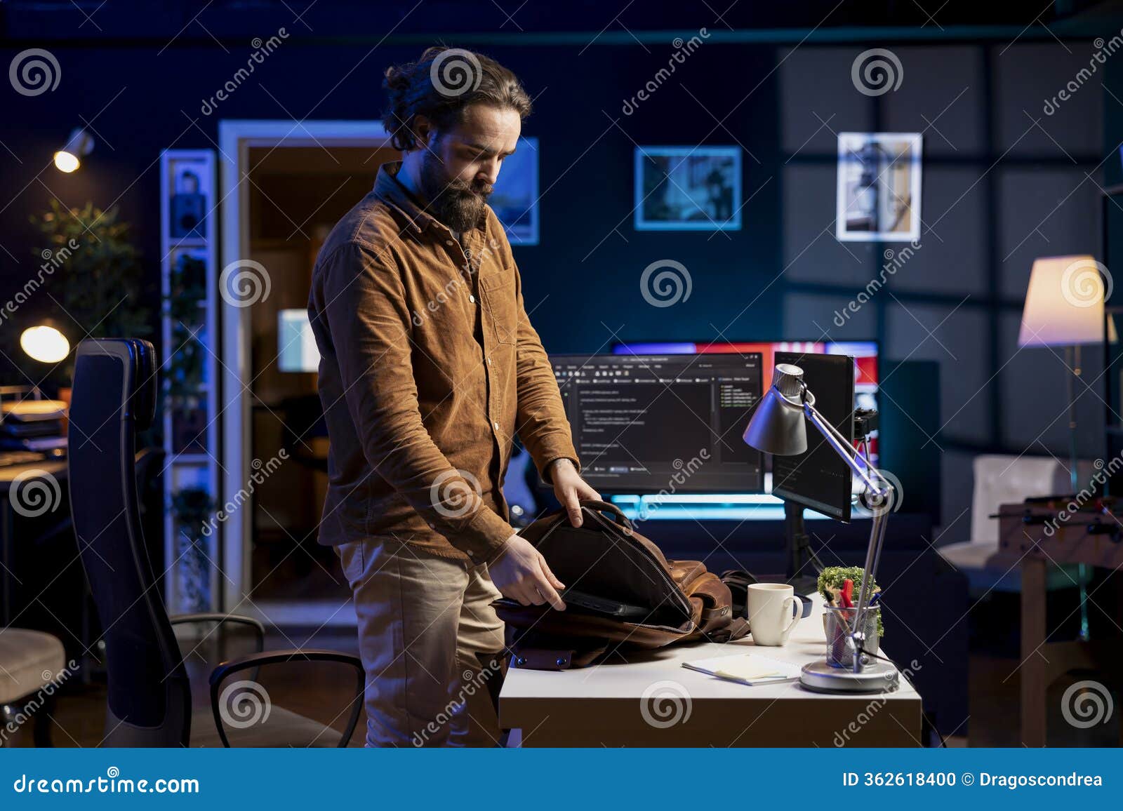 Programmer Starting Job Shift, Ready To Do Software Quality Assurance Stock Photo - Image of ...