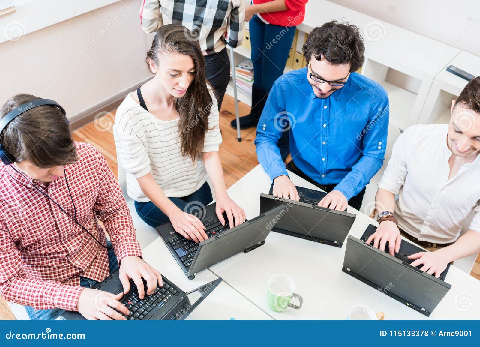 Programmer in Startup Business Working on Computer Stock Photo - Image ...