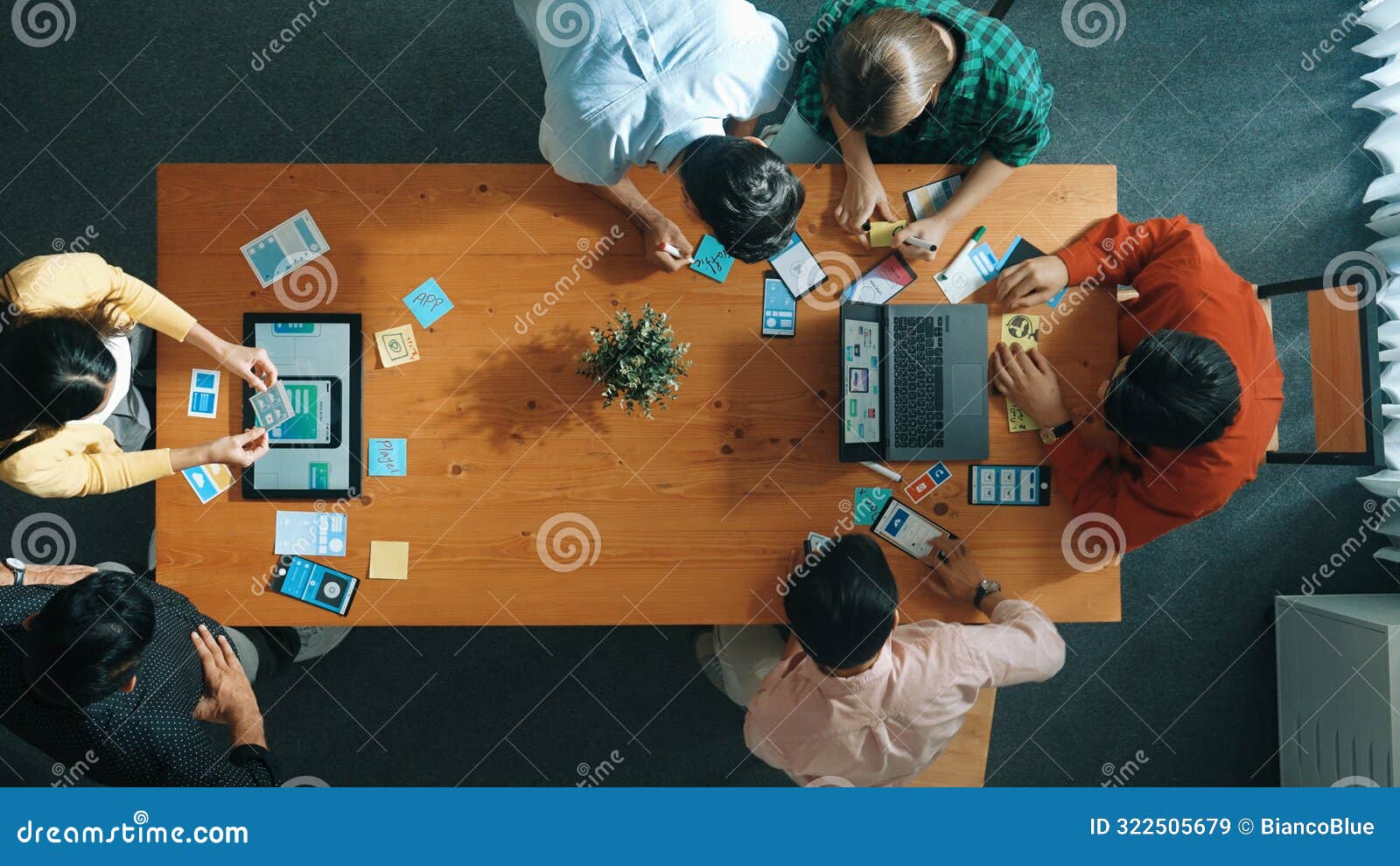 Programmer Team Brainstorm and Plan Ux Ui Design for Mobile Phone. Convocation. Stock Image ...