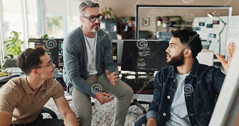 Programmer, Teamwork and Meeting with Business People in Office for ...