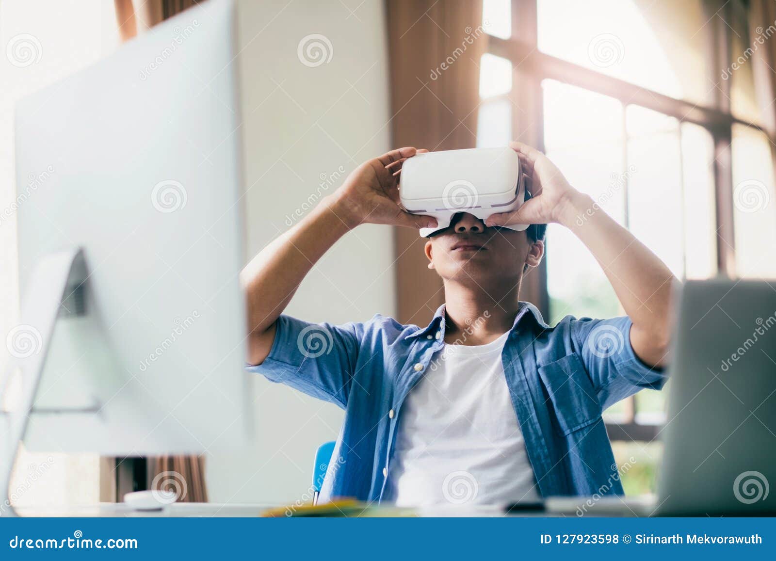 Programmer Testing the 3D Game and Application. Stock Photo - Image of ...