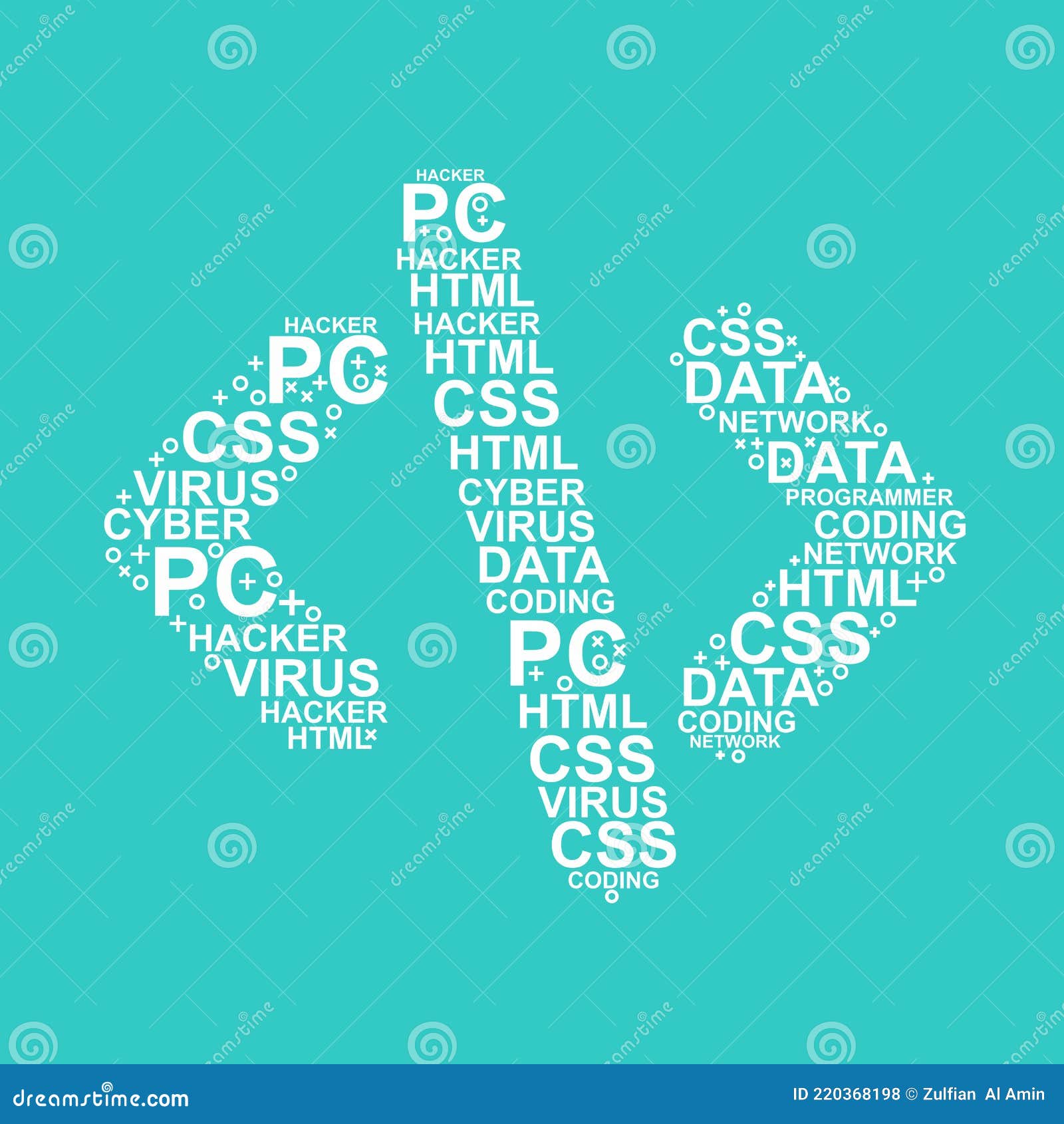 Programmer Text Typography Illustration. Stock Vector - Illustration of ...