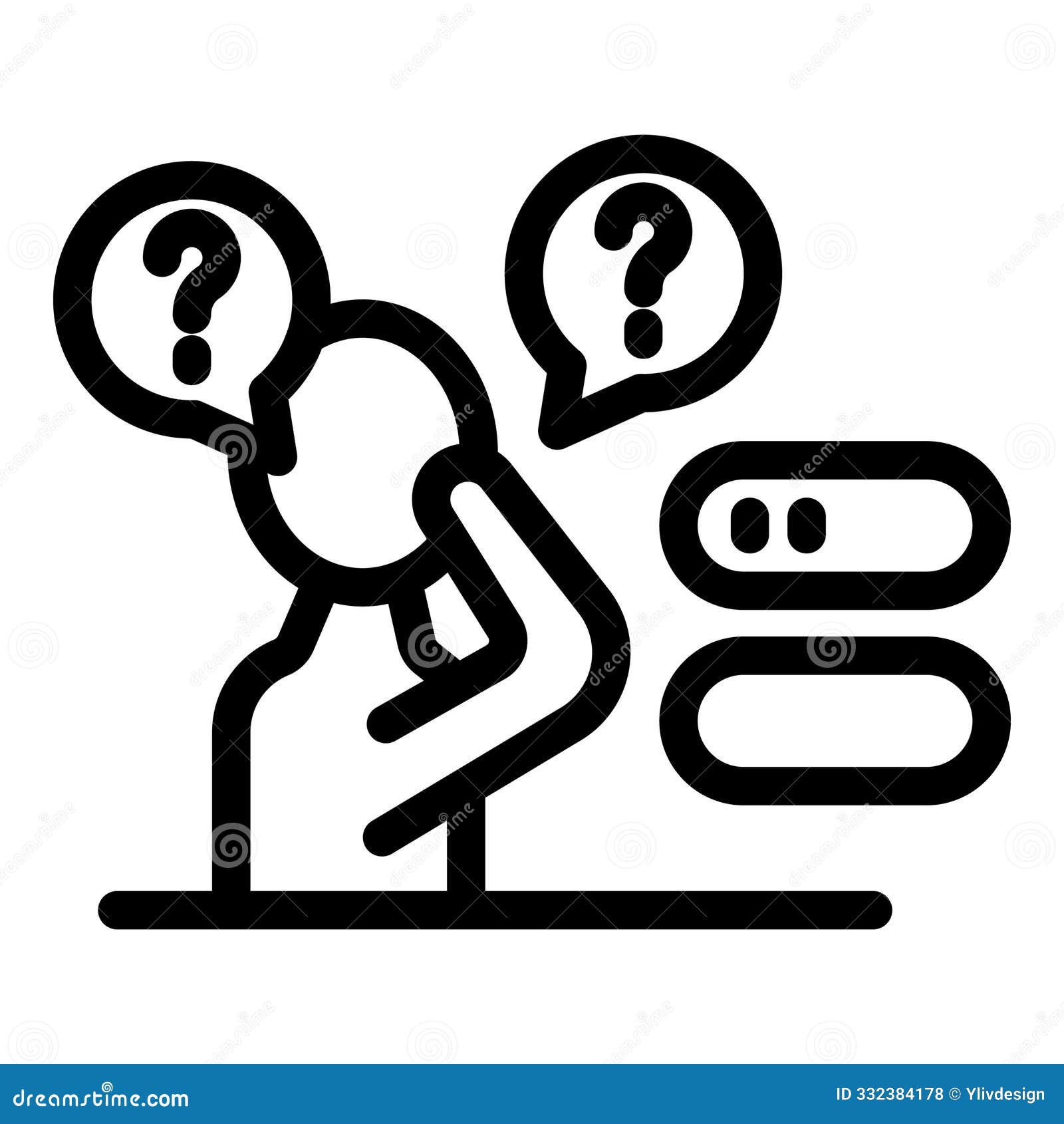 Programmer Thinking About Solution Finding Bug Fixing Code Error Stock Illustration