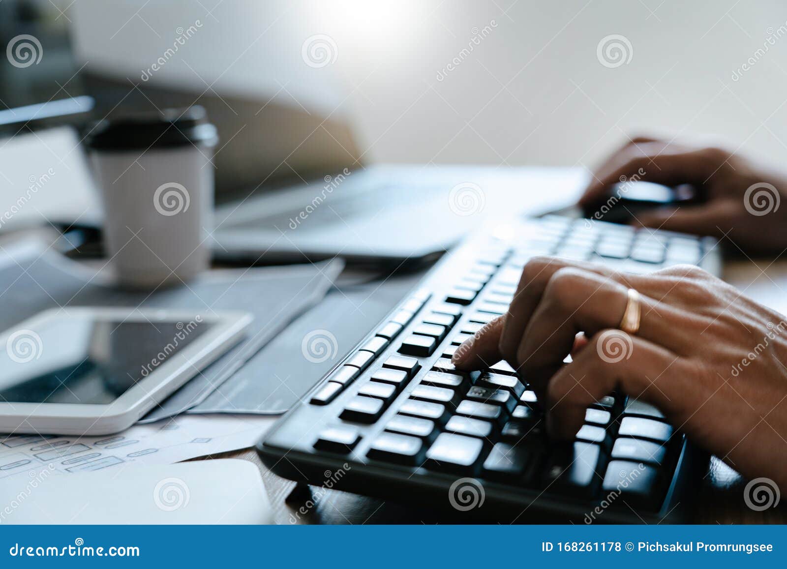 Programmer Typing Code On Desktop Computer Developing Programming And Coding Technologies