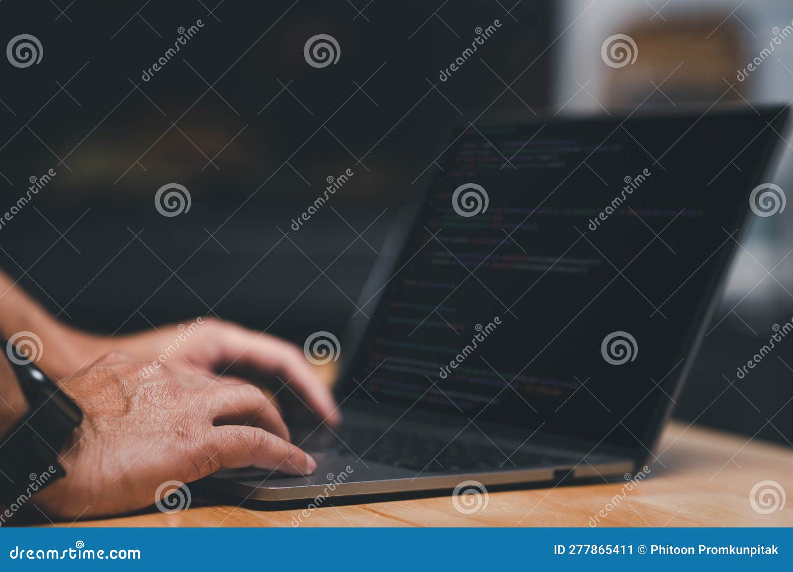 Programmer Typing Keyboard Laptop To Write Script Code Compiler Encode Debug Developer 0205