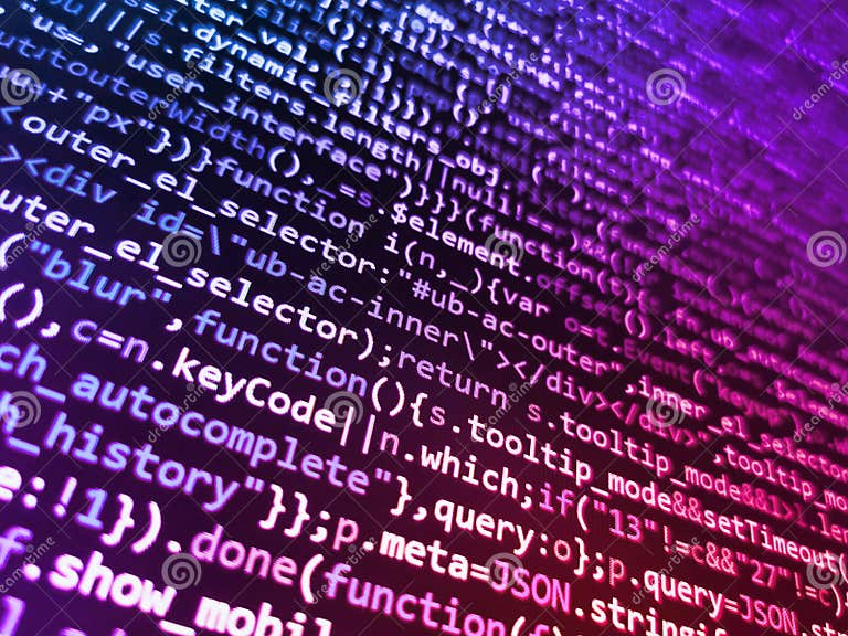 Programmer Typing New Lines of HTML Code. Programming Code Abstract ...