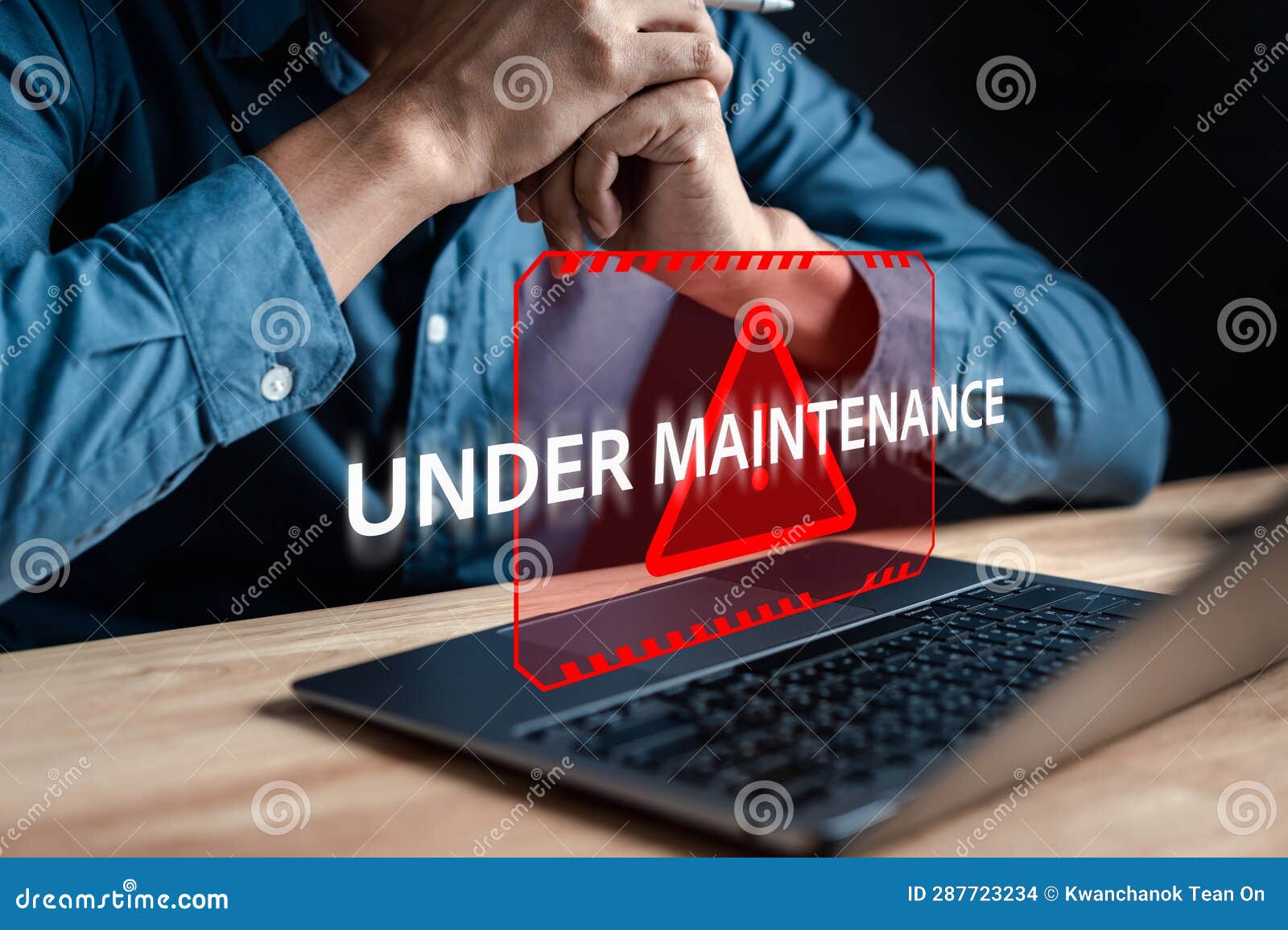 Programmer Update Software System with Under Maintenance System. Stock ...