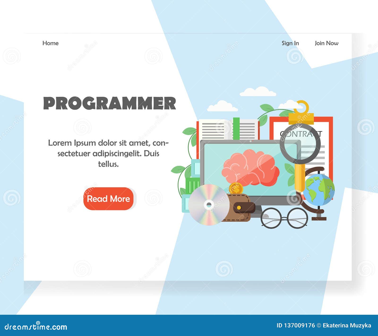 Programmer Vector Website Landing Page Design Template Stock Vector ...