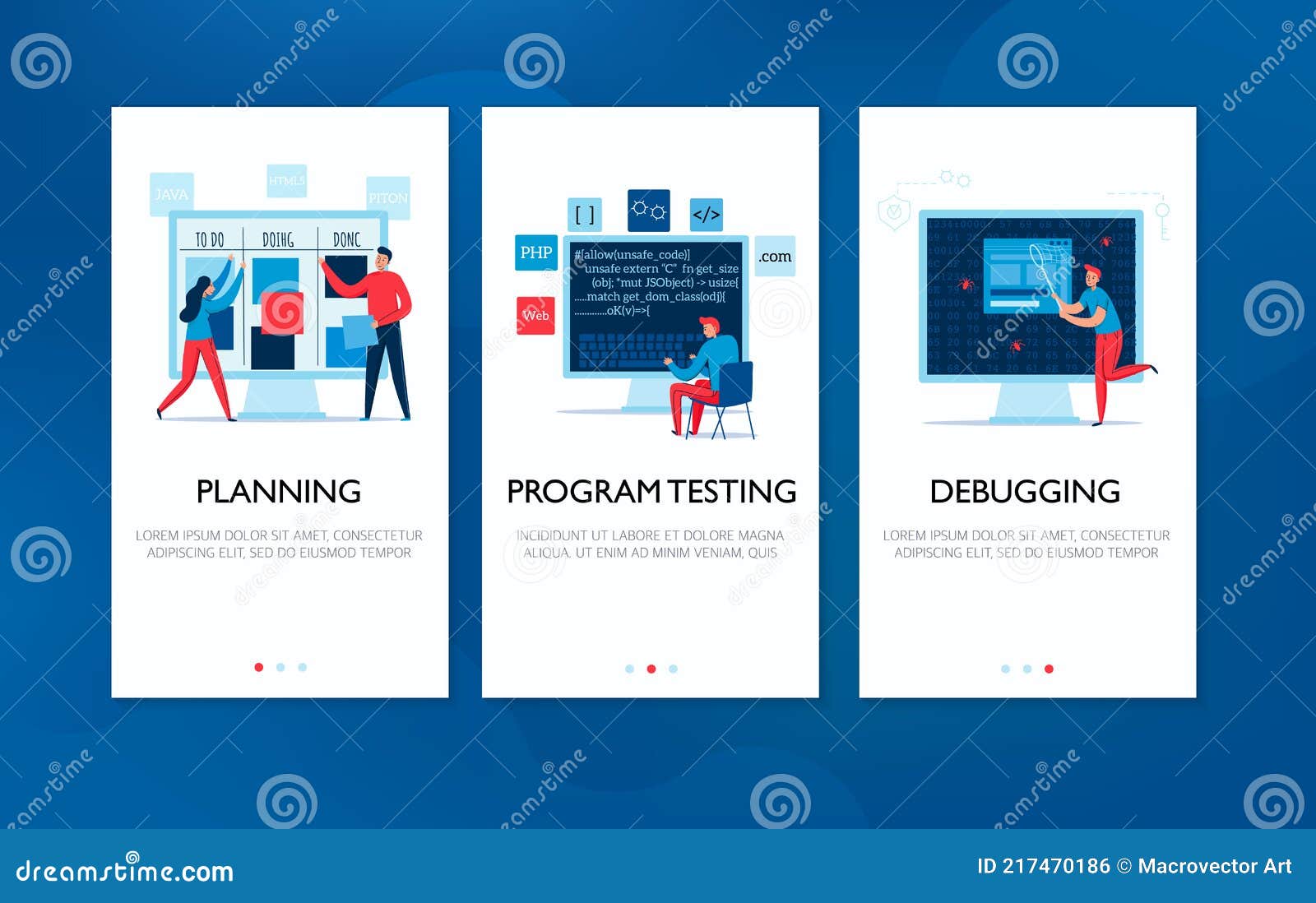 Programmer Vertical Banners Set Stock Vector - Illustration of layout ...
