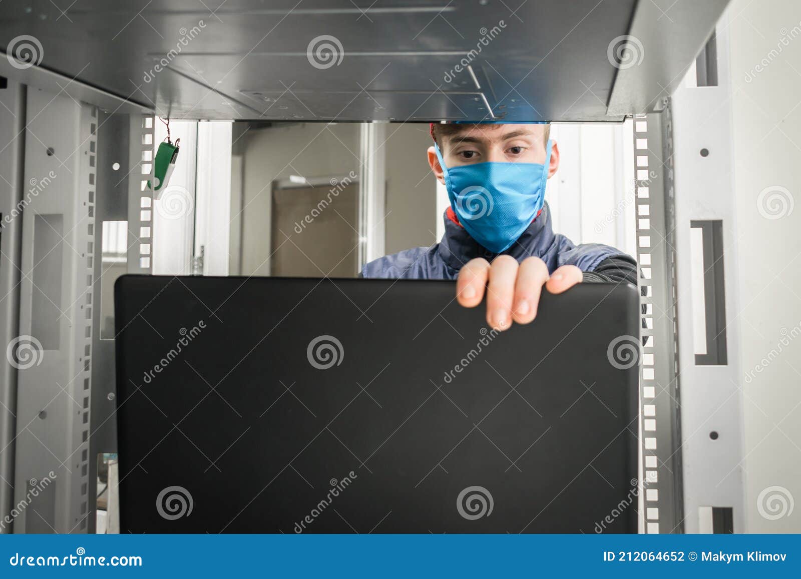 Programmer in Virus Protection Tools Works in the Server Room ...