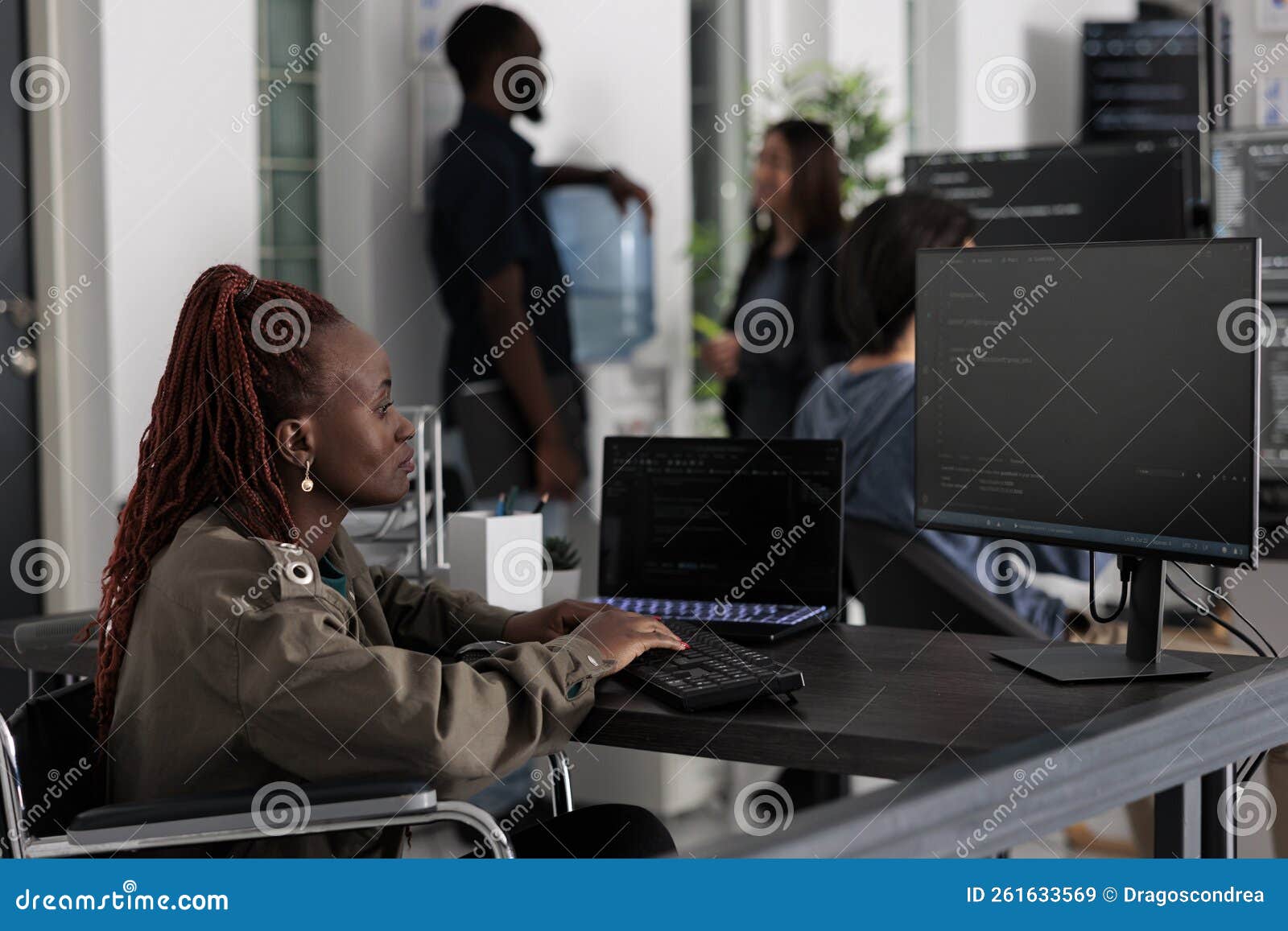 Programmer in Wheelchiar Typing Html Code on Computer Stock Image ...