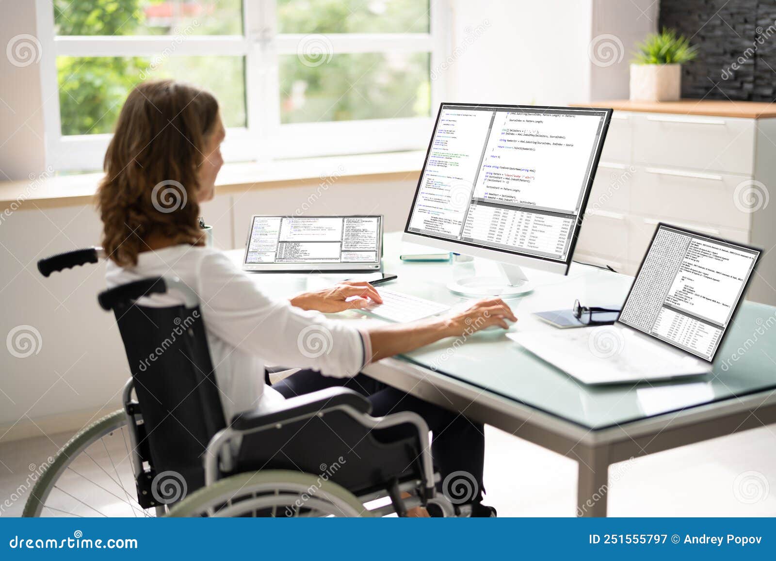 Programmer Woman Coding stock image. Image of lady, laptop - 251555797