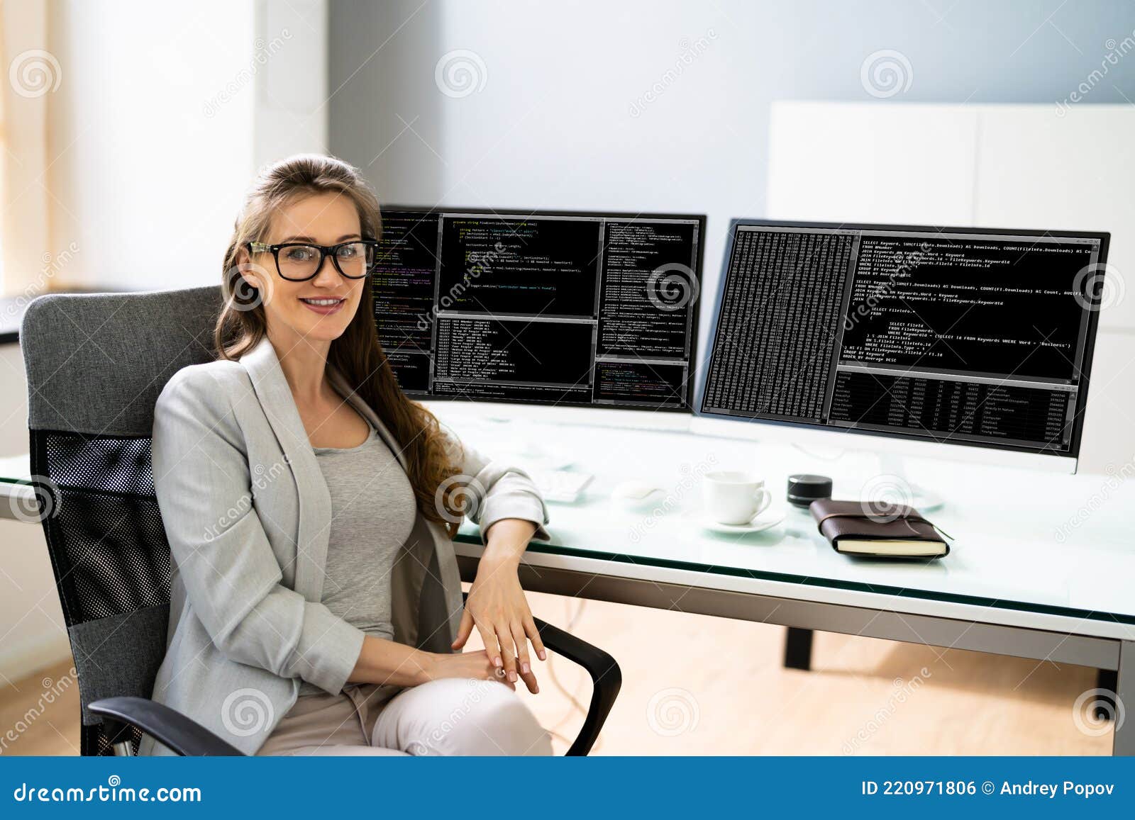 Programmer Woman Coding stock photo. Image of telework - 220971806 Programmer Woman Coding stock photo. Image of telework - 220971806