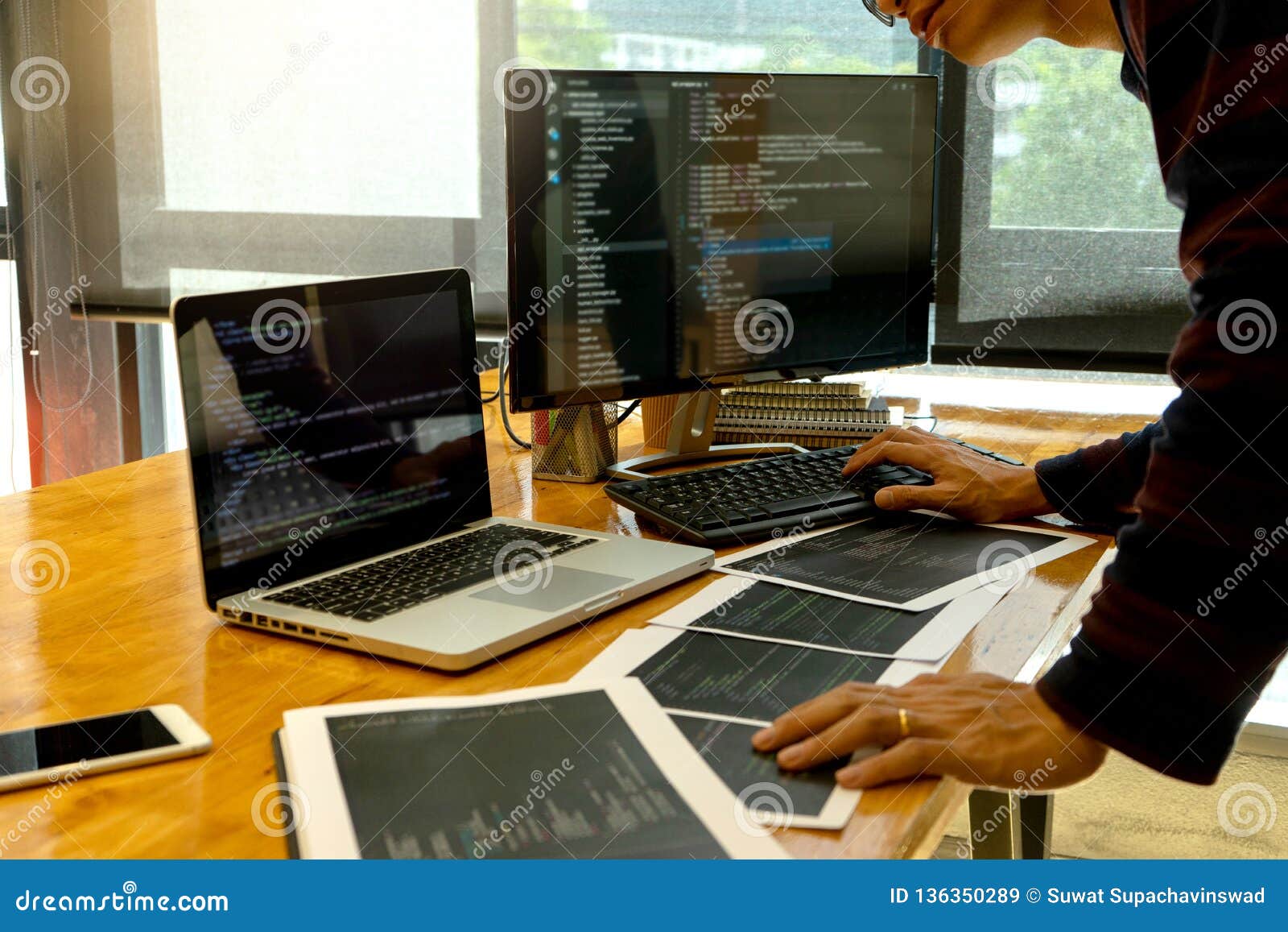 Programmer Work With Developing Programming Stock Image Image Of Database Hacker 136350289