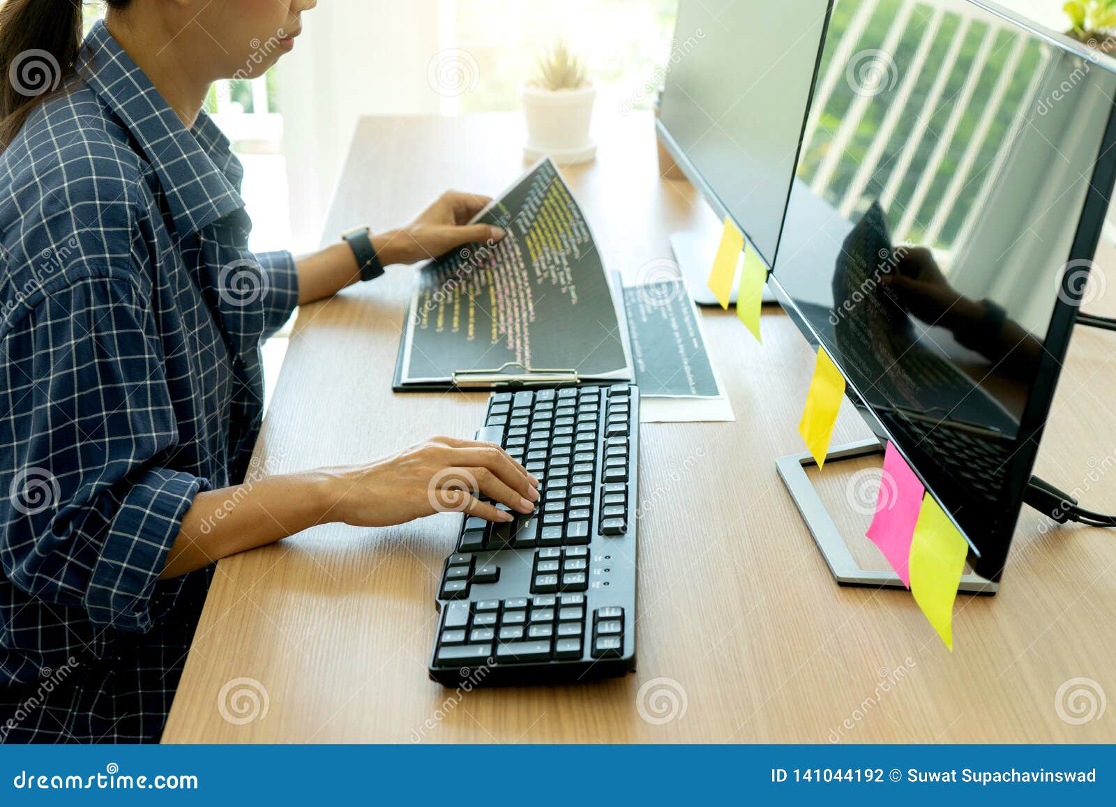 Programmer Work with Developing Programming Stock Photo - Image of ...