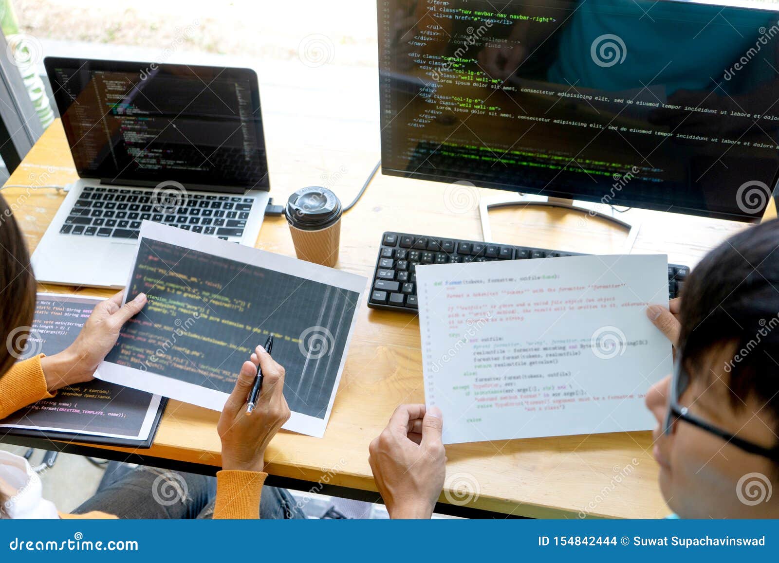 Programmer Work with Developing Programming Stock Photo - Image of laptop, notebook: 154842444