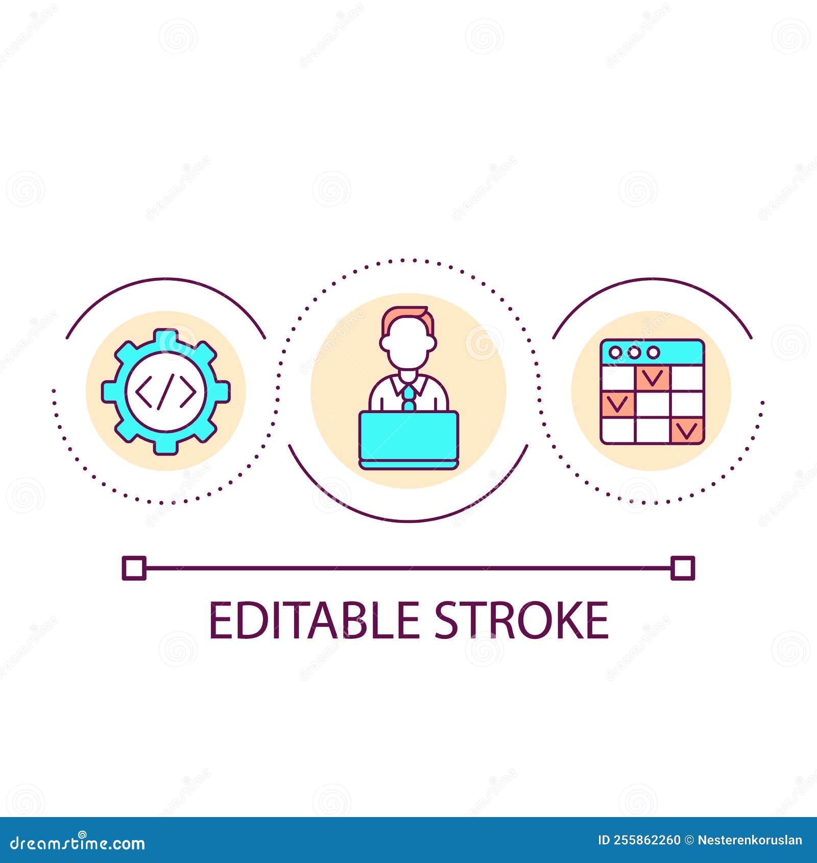 Programmer Work Loop Concept Icon Stock Vector - Illustration of developer, information: 255862260