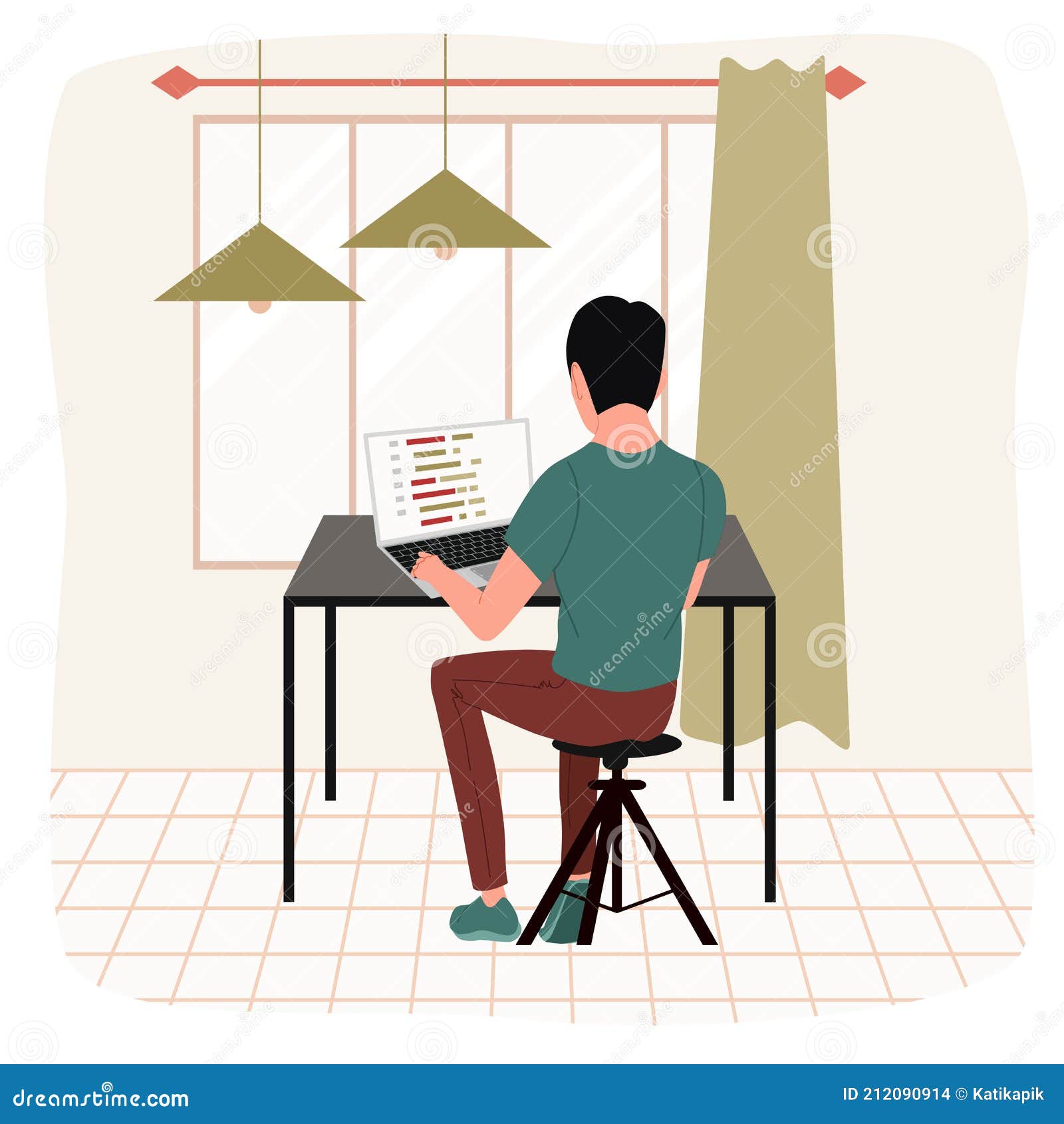 Programmer at Work on Web Development on a Computer. the Concept of ...