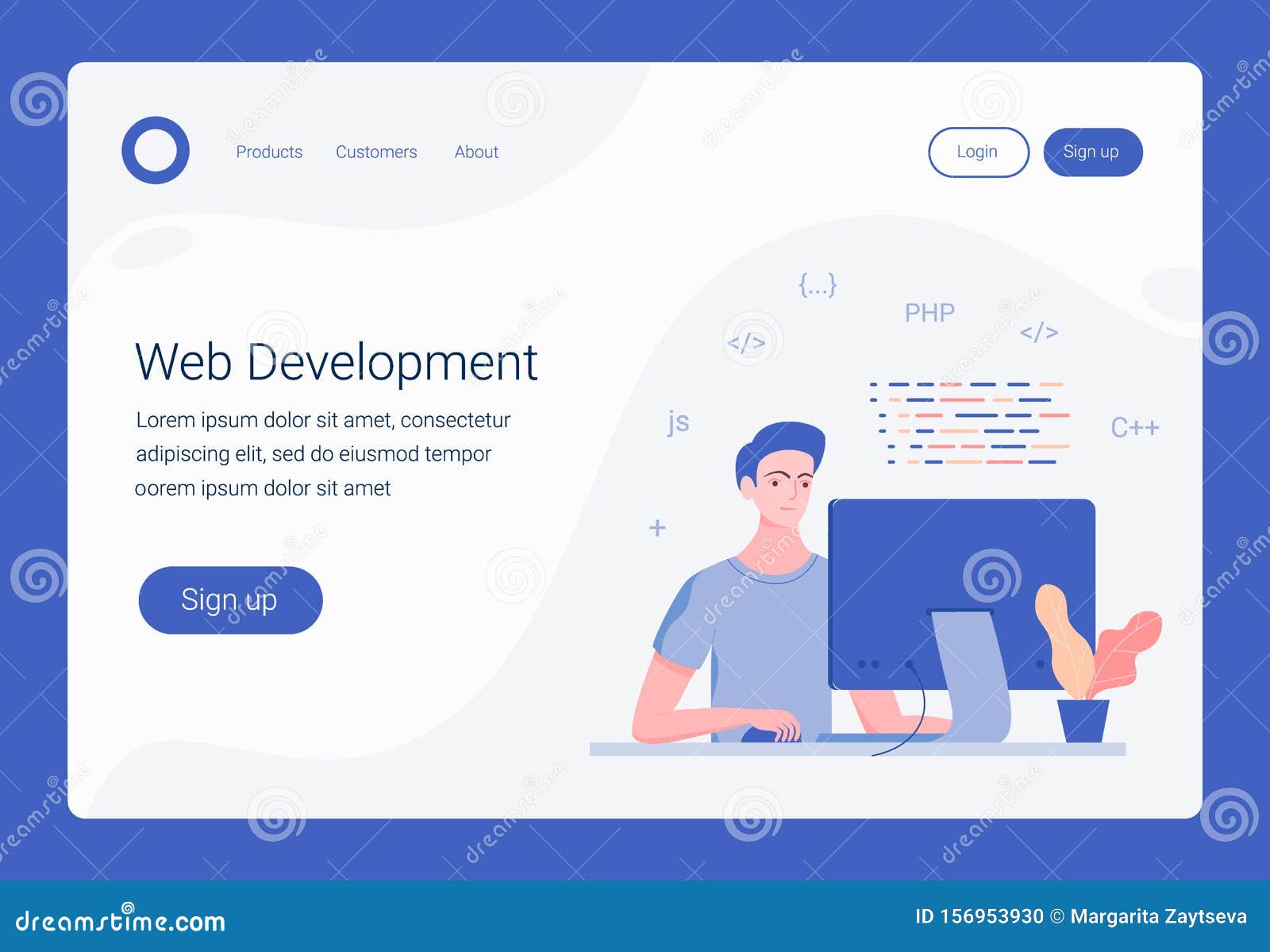 Programmer at Work, Web Development Concept. Stock Vector ...