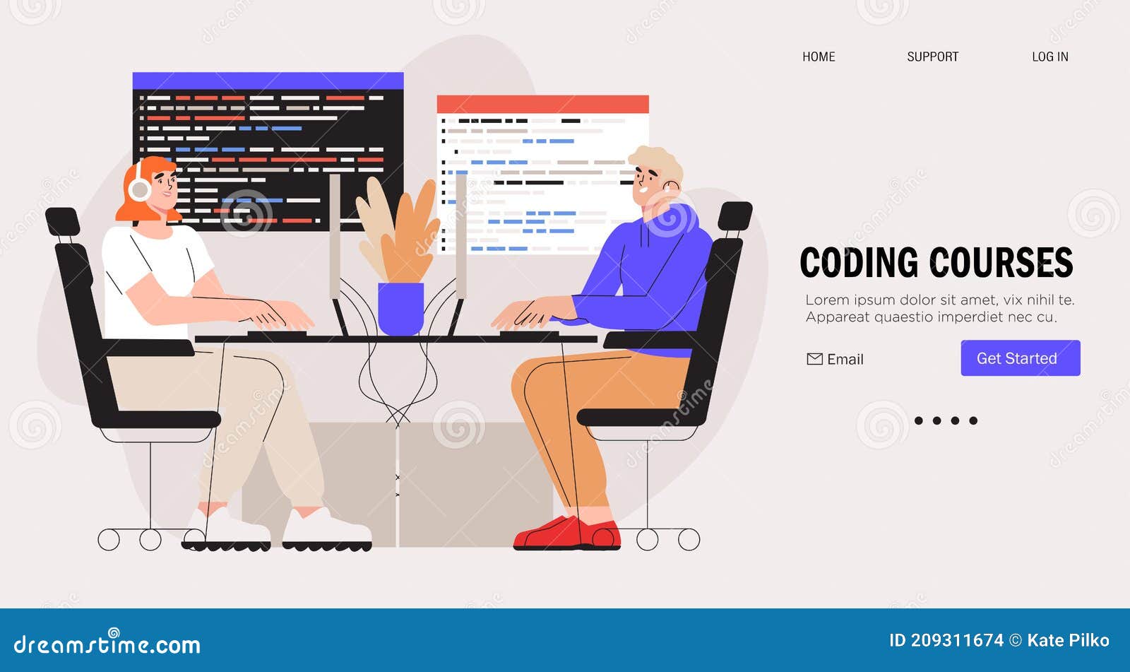 Programmer Work On Web Development Script Coding And Programming Mobile App And Computer