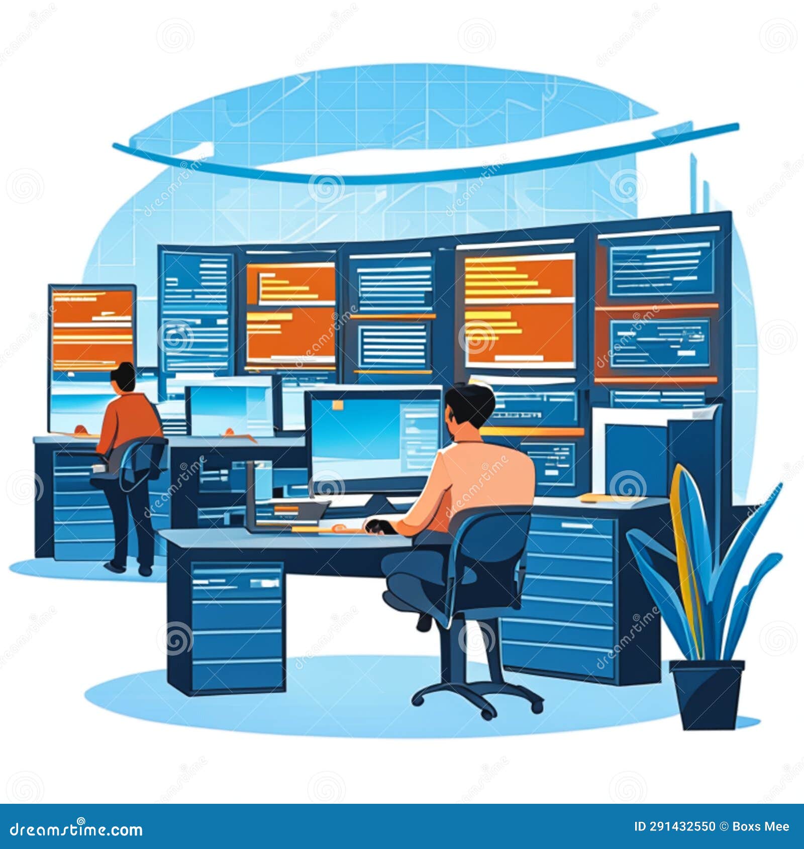 Programmer Working at Computer Desk. Programmer Programming Code ... Programmer Working at Computer Desk. Programmer Programming Code ...
