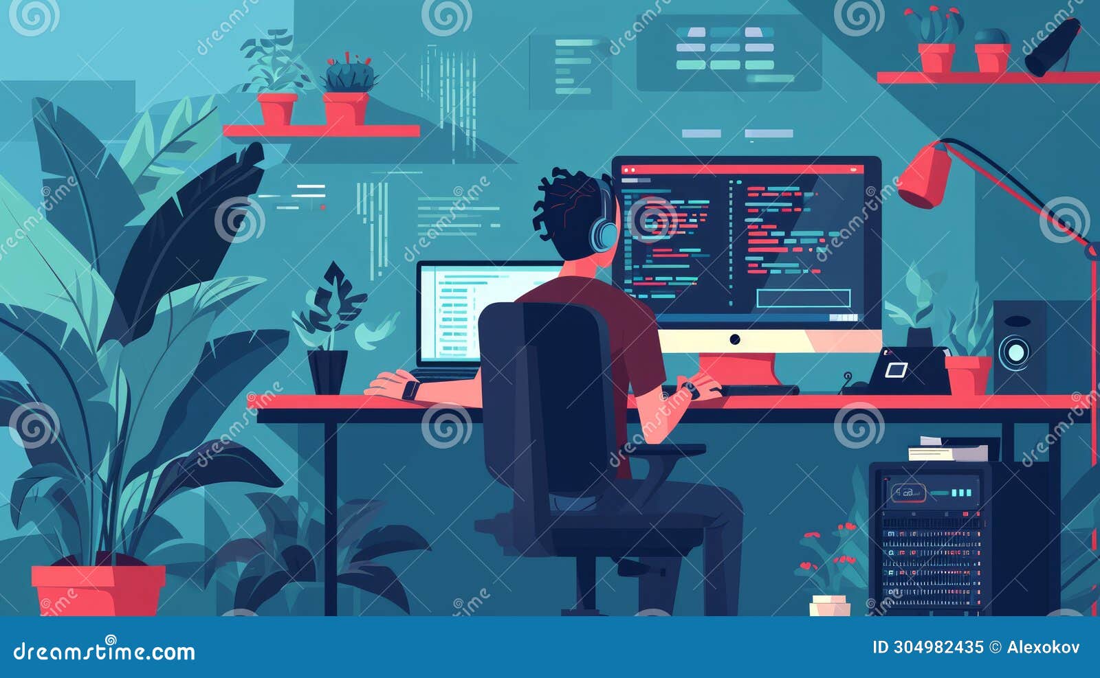 Programmer Working On Computer Programmer Programming Code On Computer Screen Programmer 9057