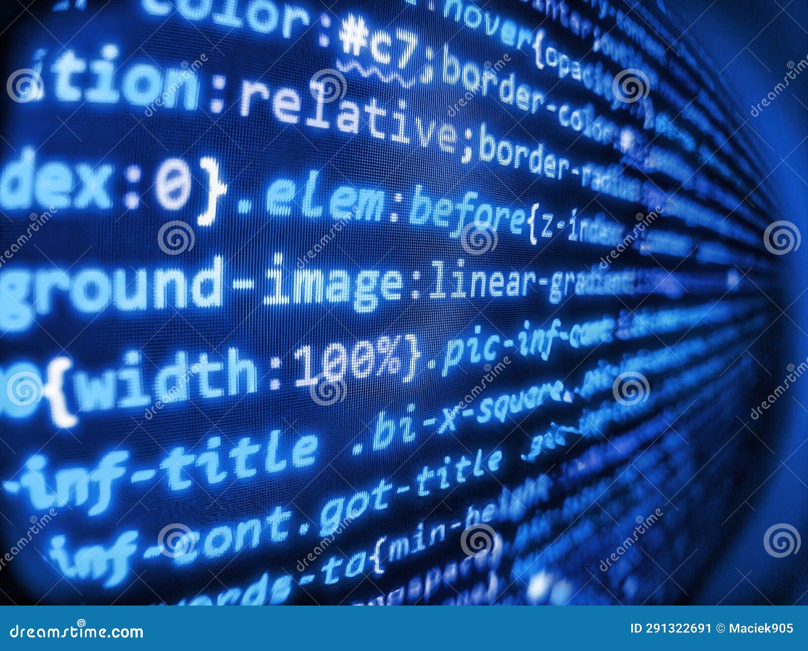 Programmer Working in Computer Screen. Concept Screen of Experienced Web Developer. Search ...