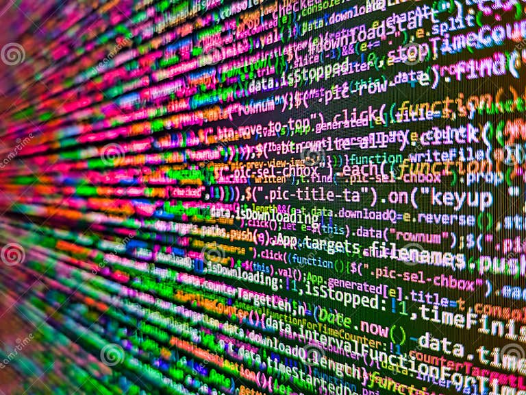 Programmer Working in Computer Screen, Design Write Technology ...