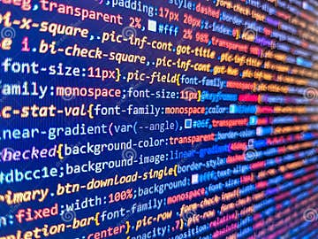 Programmer Working on Computer Screen. Failure in the Program, Blue ...