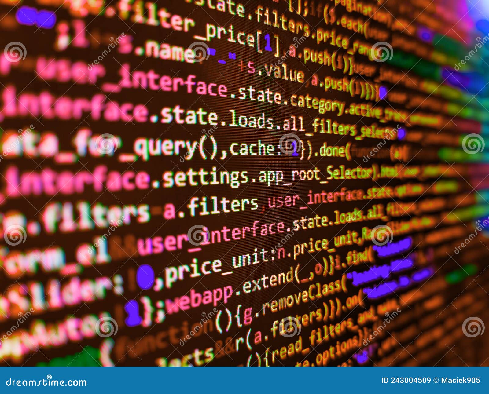 Programmer Working on Computer Screen. Computer Program Preview ...