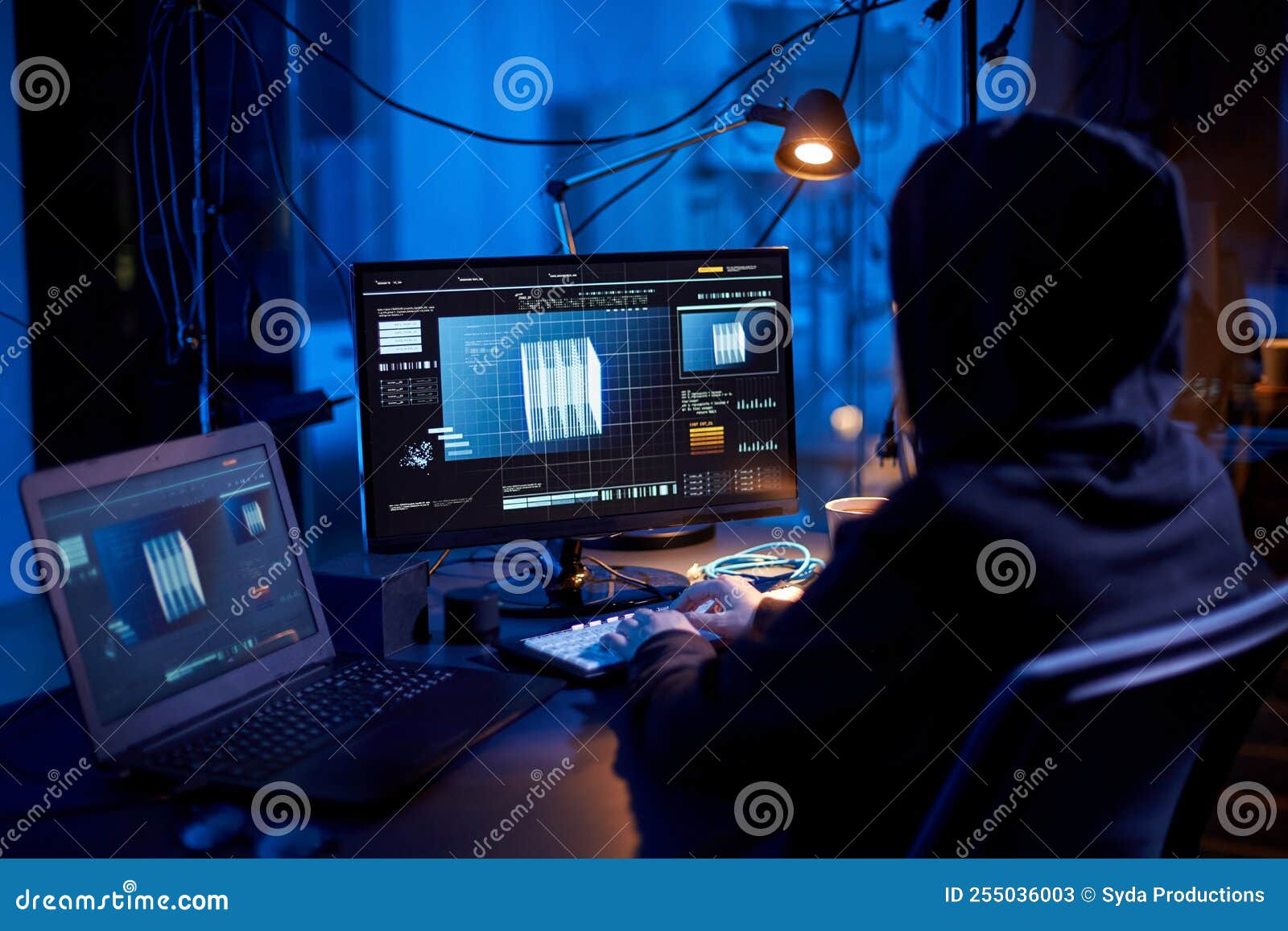 Programmer Working With 3d Graphics On Computer Stock Image Image Of Concept Programmer