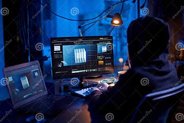 Programmer Working with 3d Graphics on Computer Stock Image - Image of ...
