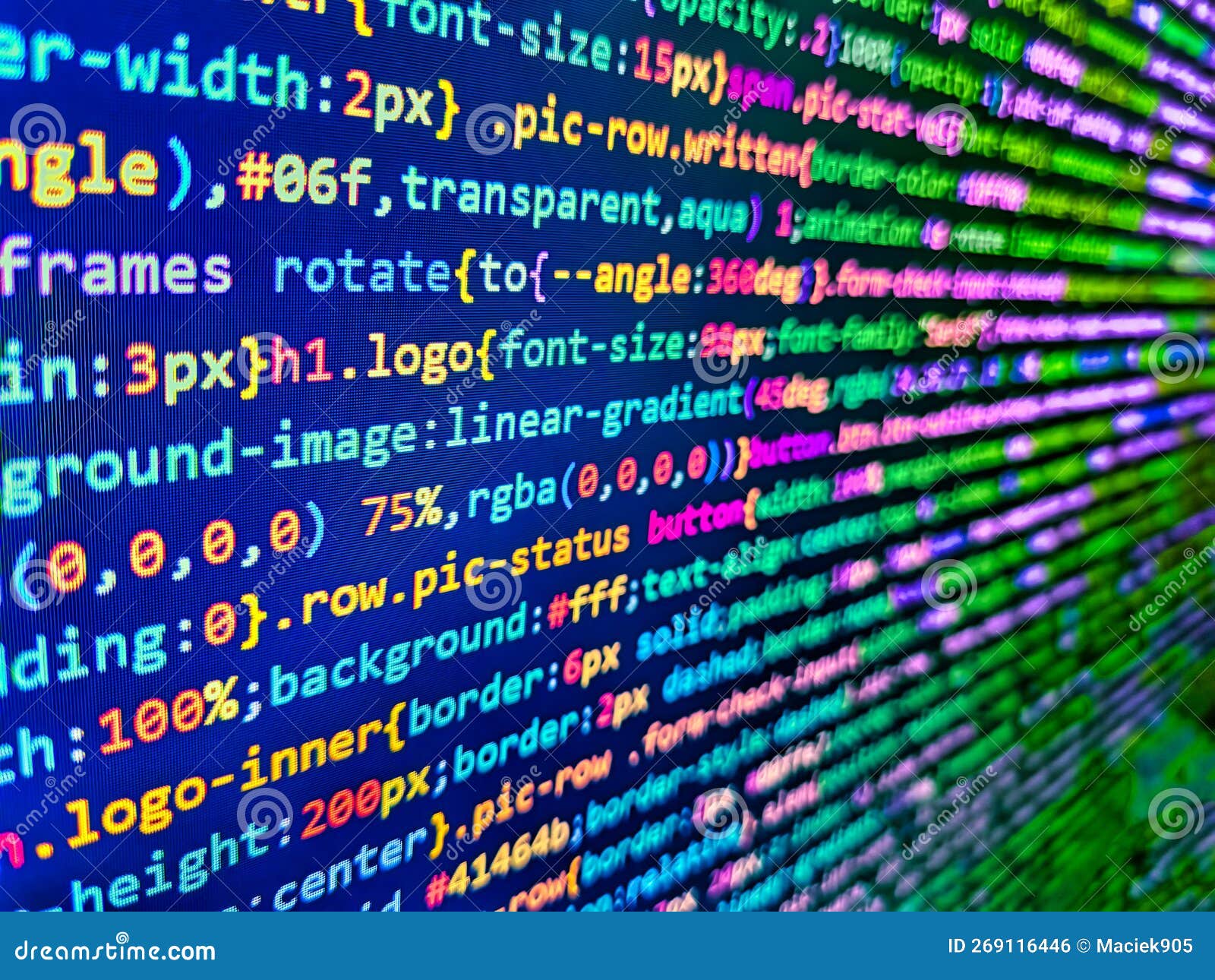 Programmer Working in Desktop Laptop. Coding Concept Background Stock ...