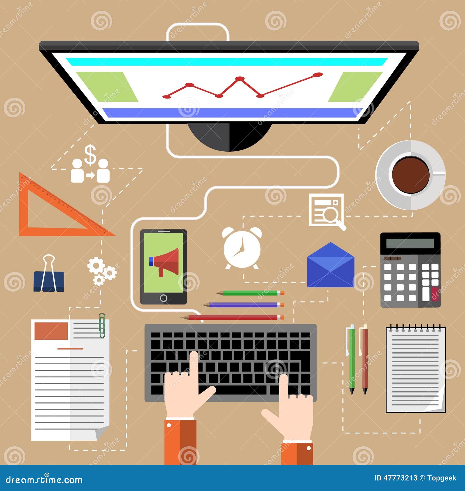 Programmer at Working Place Witn Equipment Stock Vector - Illustration ... Programmer at Working Place Witn Equipment Stock Vector - Illustration ...