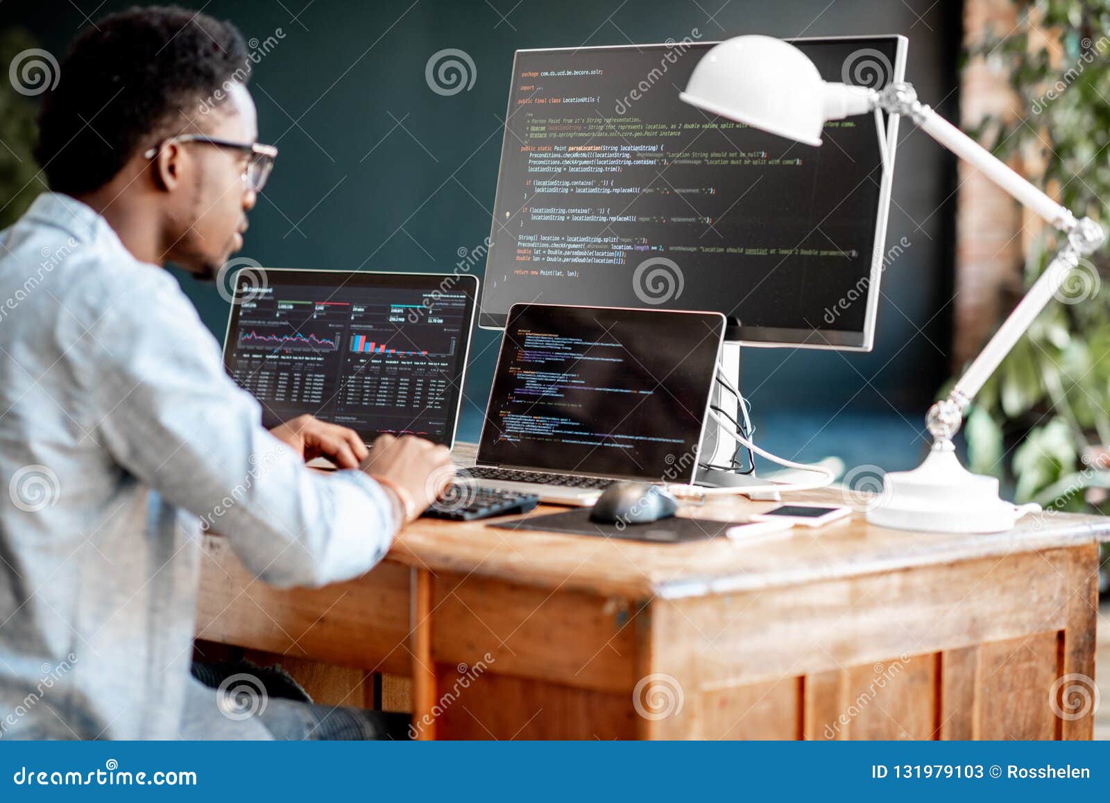 Programmer Working With Program Code Stock Image Image Of Nerd