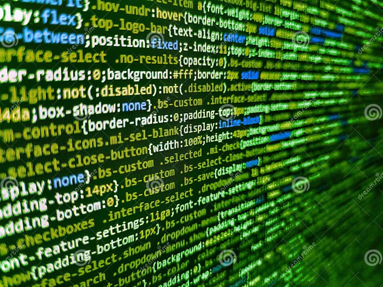 Programmer Working in a Software Develop Company Office. Code of ...