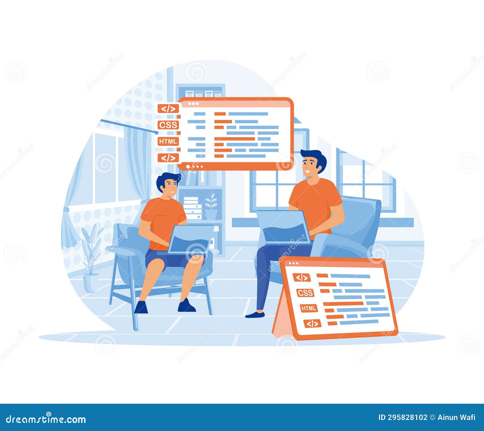 Programmer Working in a Software Develop Company Office in a Team Work ... Programmer Working in a Software Develop Company Office in a Team Work ...