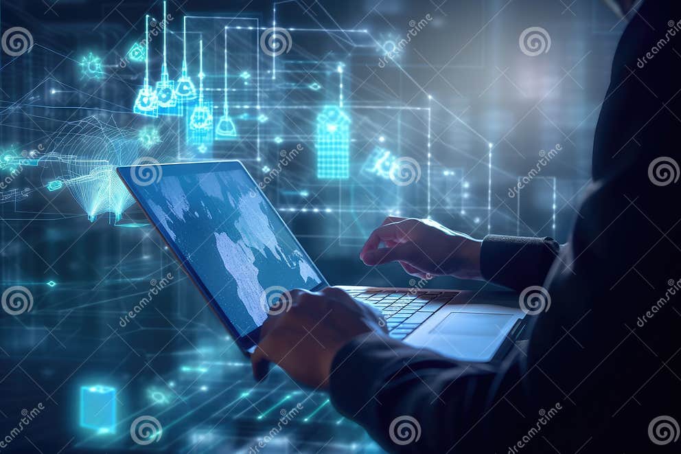 Programmer Working At Their Computer Surrounded By Monitors Displaying Code Generative Ai