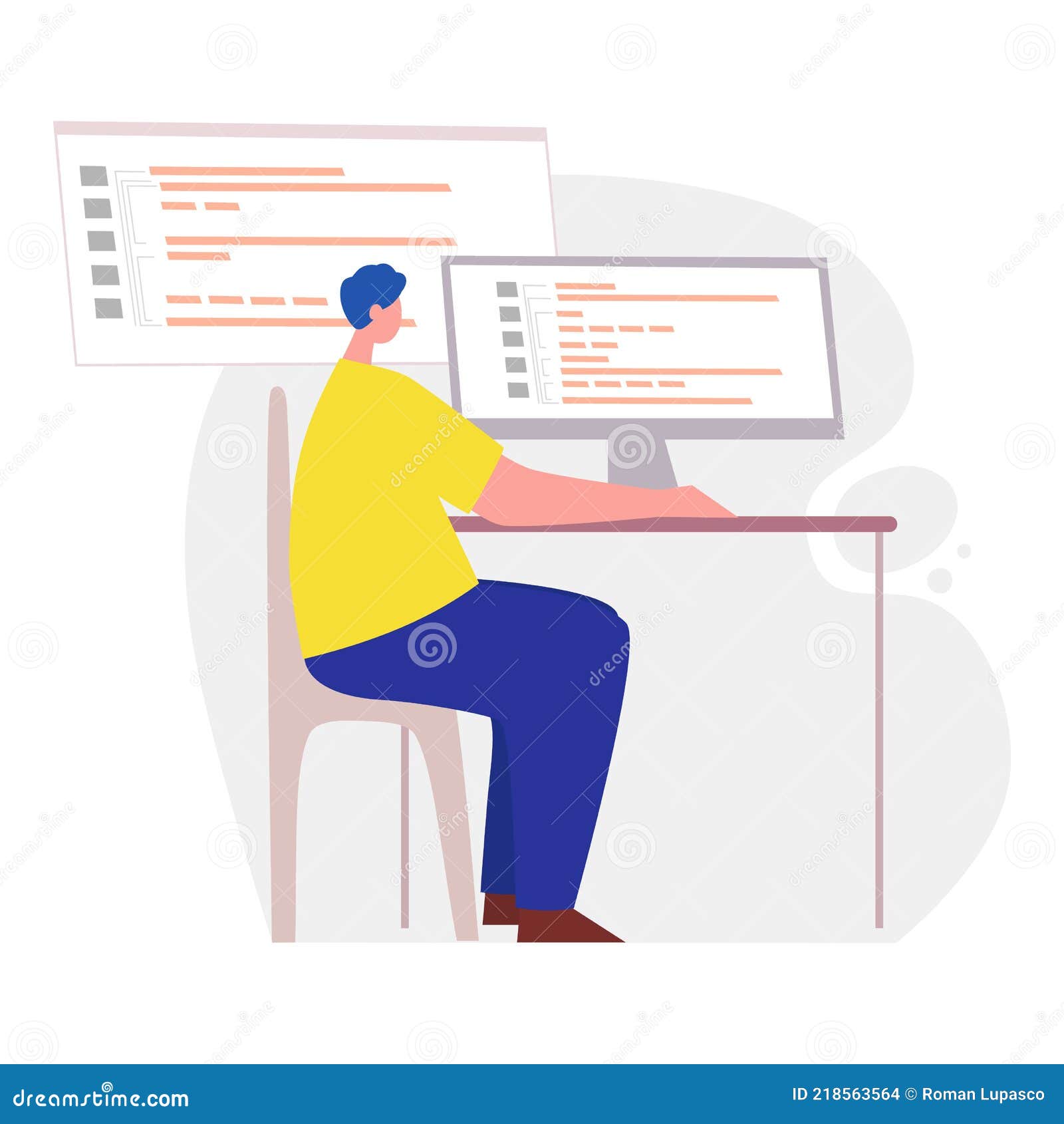 Programmer Working On Web Development On Computer Concept Of Script Coding And Programming In 5367