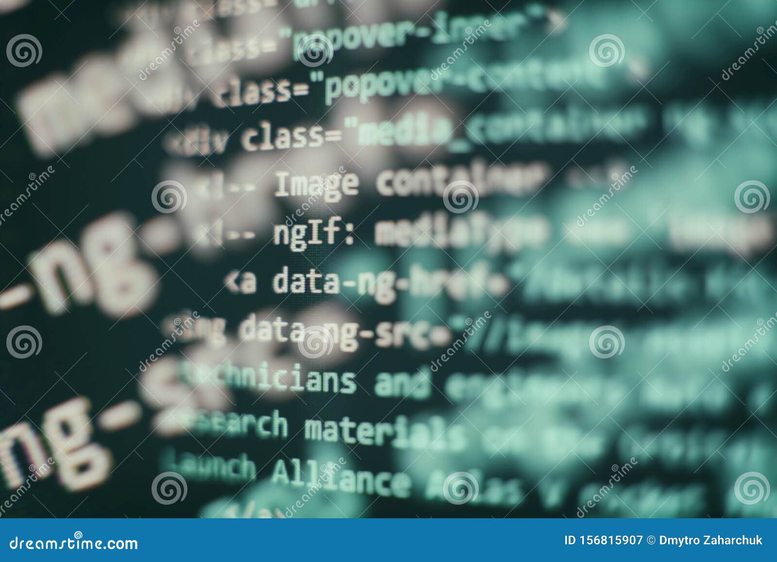 Programmer Workplace. Big Data Storage and Cloud Computing Representation. Programming Code ...