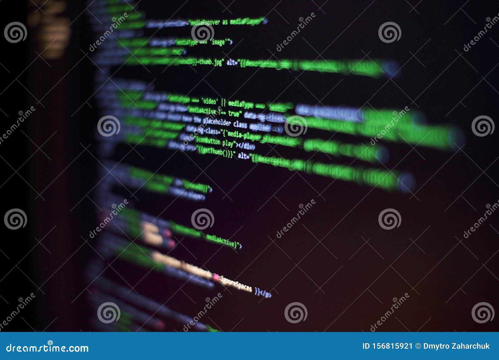 Programmer Workplace. Big Data Storage and Cloud Computing Representation. Programming Code ...