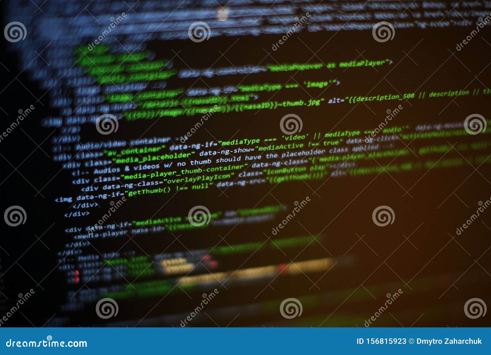 Programmer Workplace. Big Data Storage and Cloud Computing Representation. Programming Code ...