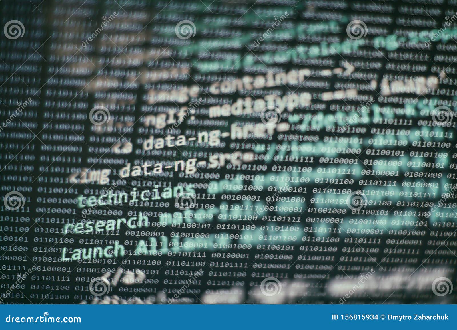 Programmer Workplace. Big Data Storage and Cloud Computing Representation. Programming Code ...