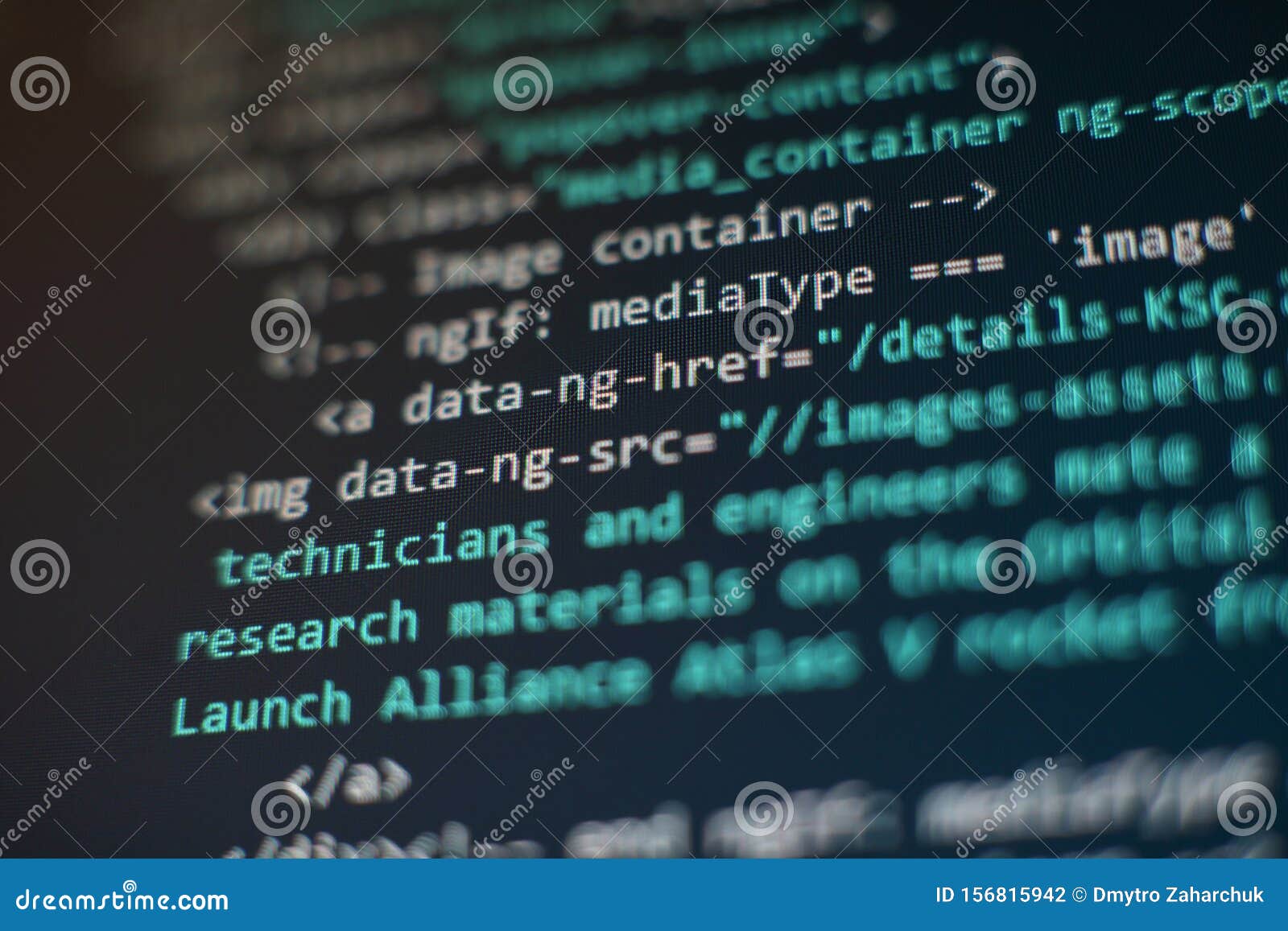 Programmer Workplace. Big Data Storage and Cloud Computing Representation. Programming Code ...