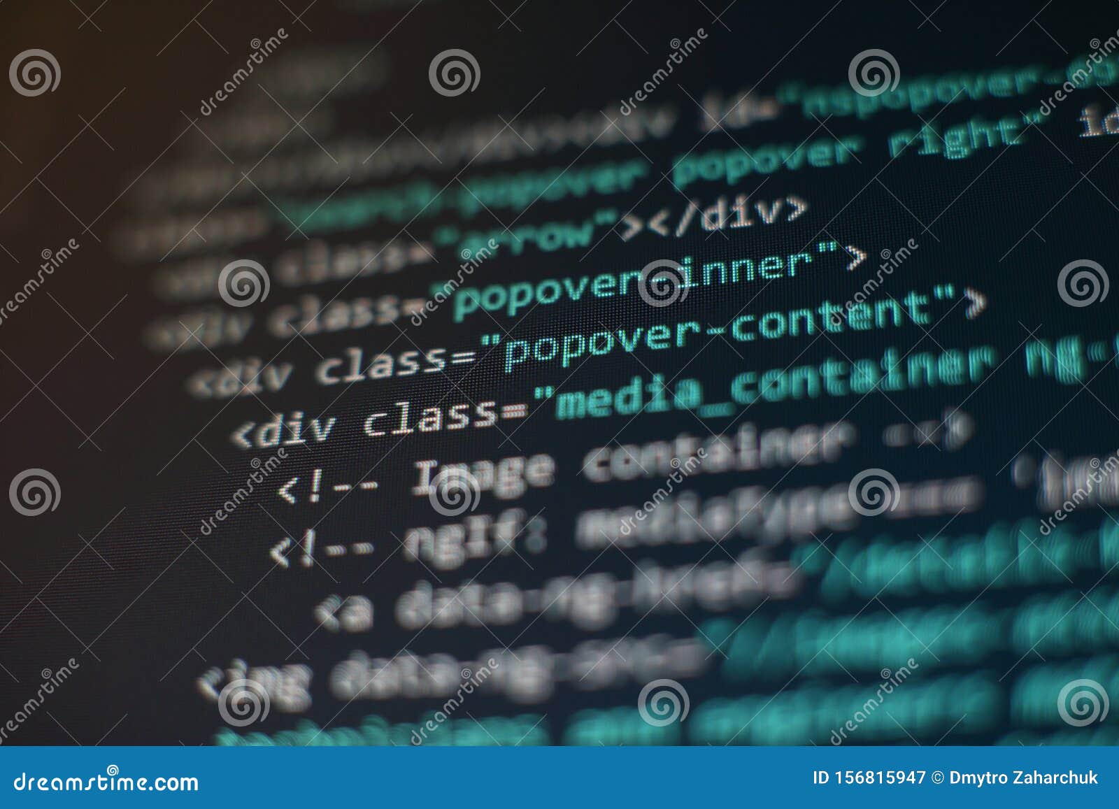 Programmer Workplace. Big Data Storage and Cloud Computing Representation. Programming Code ...