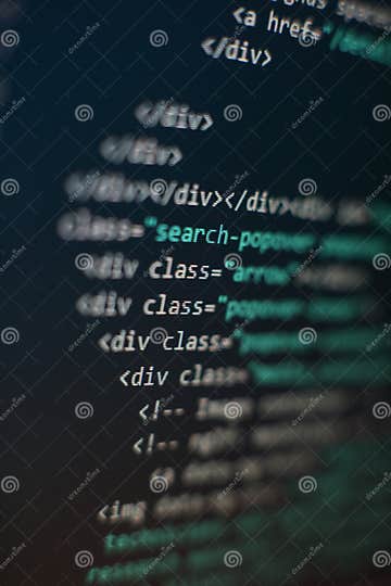 Programmer Workplace. Big Data Storage and Cloud Computing Representation. Programming Code ...