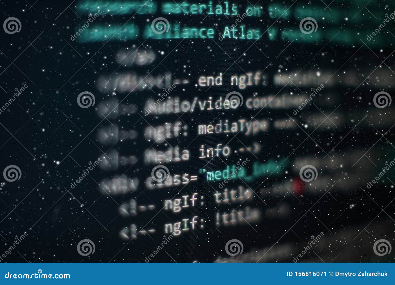 Programmer Workplace. Big Data Storage and Cloud Computing Representation. Programming Code ...